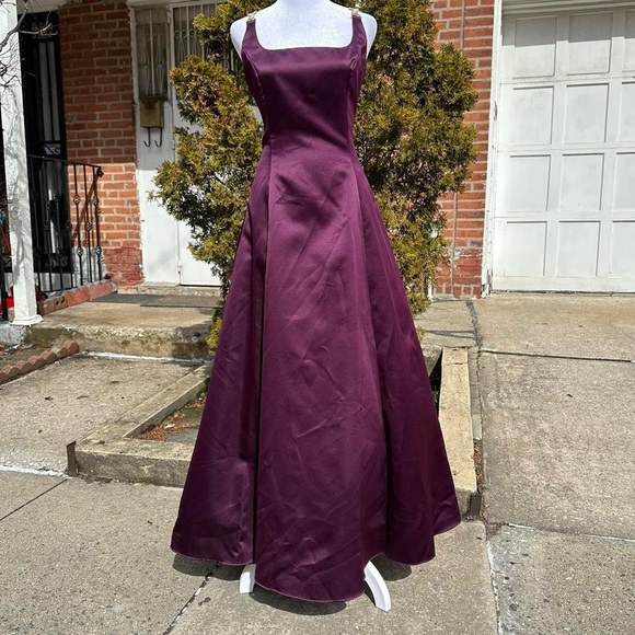 Dresses | Vintage Vampy Goth Dark Plum Prom Homecoming Dress | Poshmark